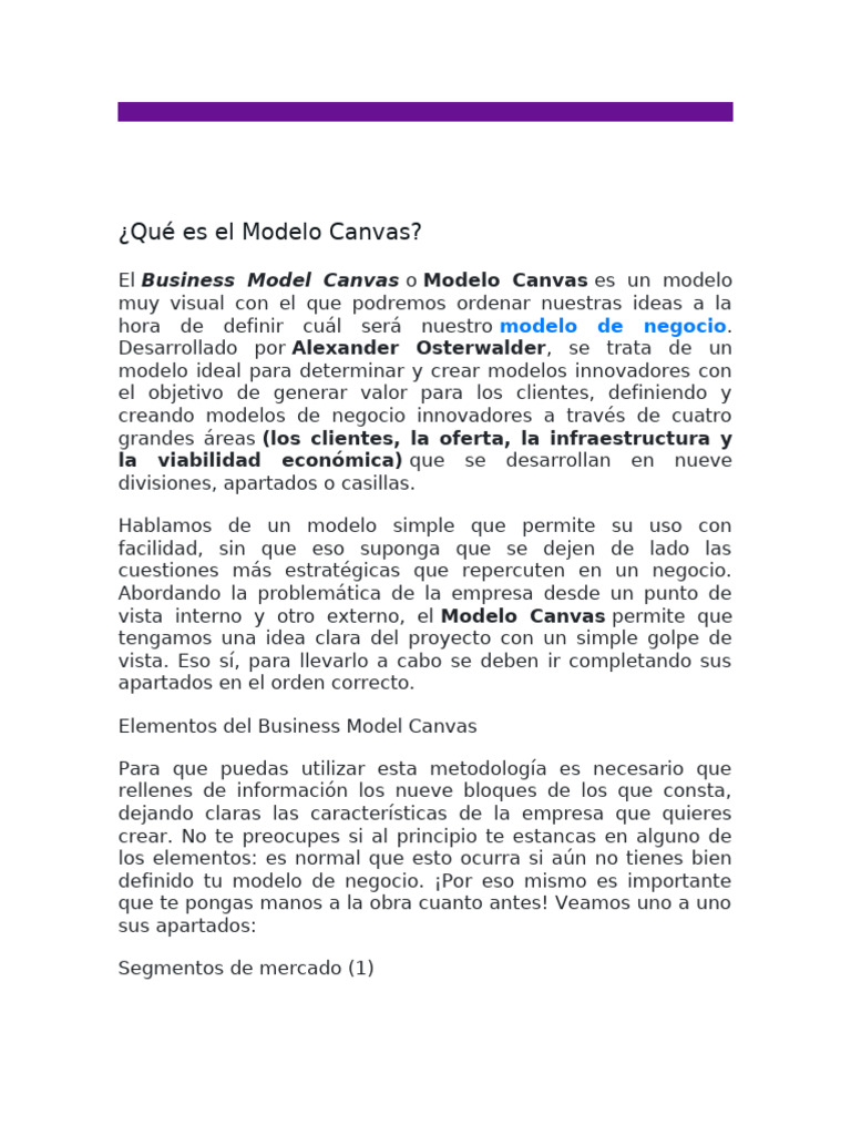 Guía del Modelo Canvas de Negocio | PDF | Economias | Negocios económicos