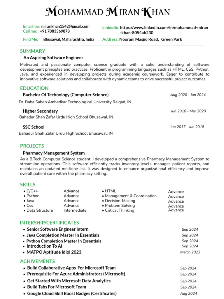Aspiring Software Engineer Profile | PDF | Computing | Business