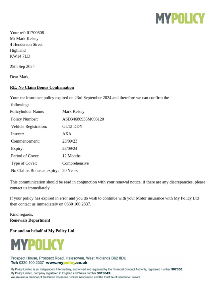 NCB Confirmation | PDF