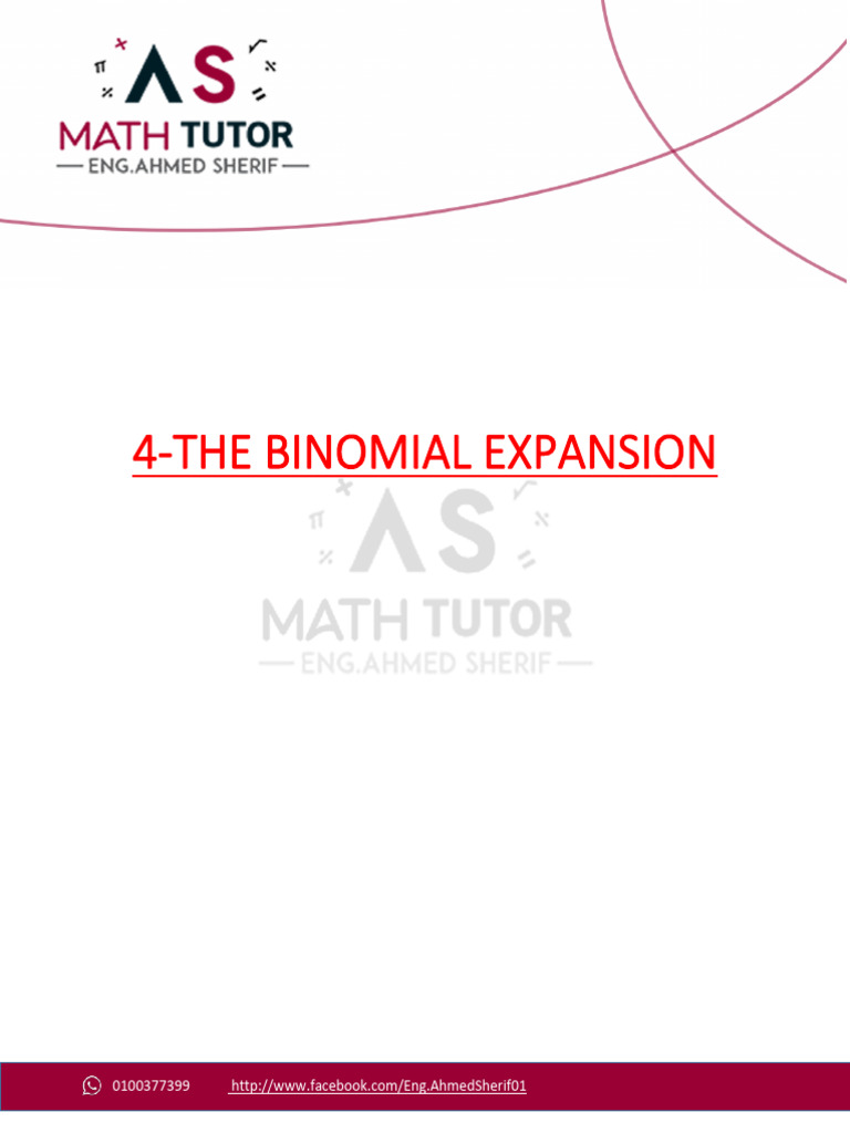 4-Binomial Expansion - Classified | PDF