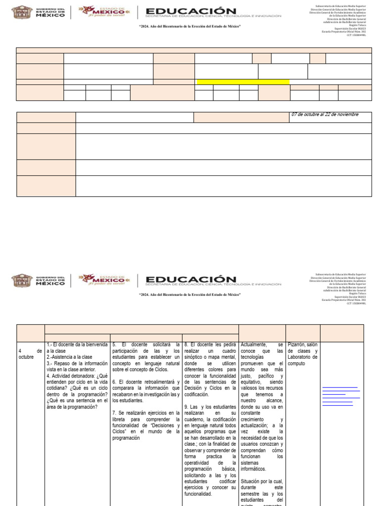 Formato Planeación - Mepeo - 2da Eva Programacion | PDF