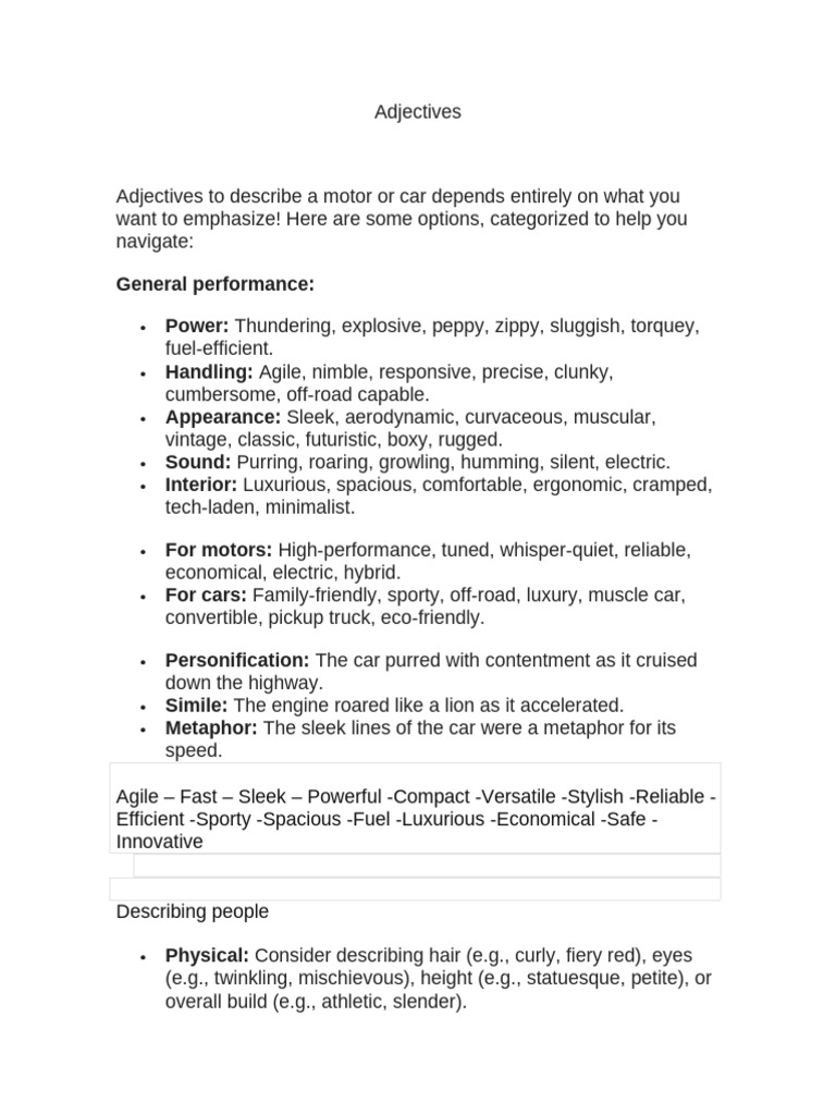 Adjectives Pdf