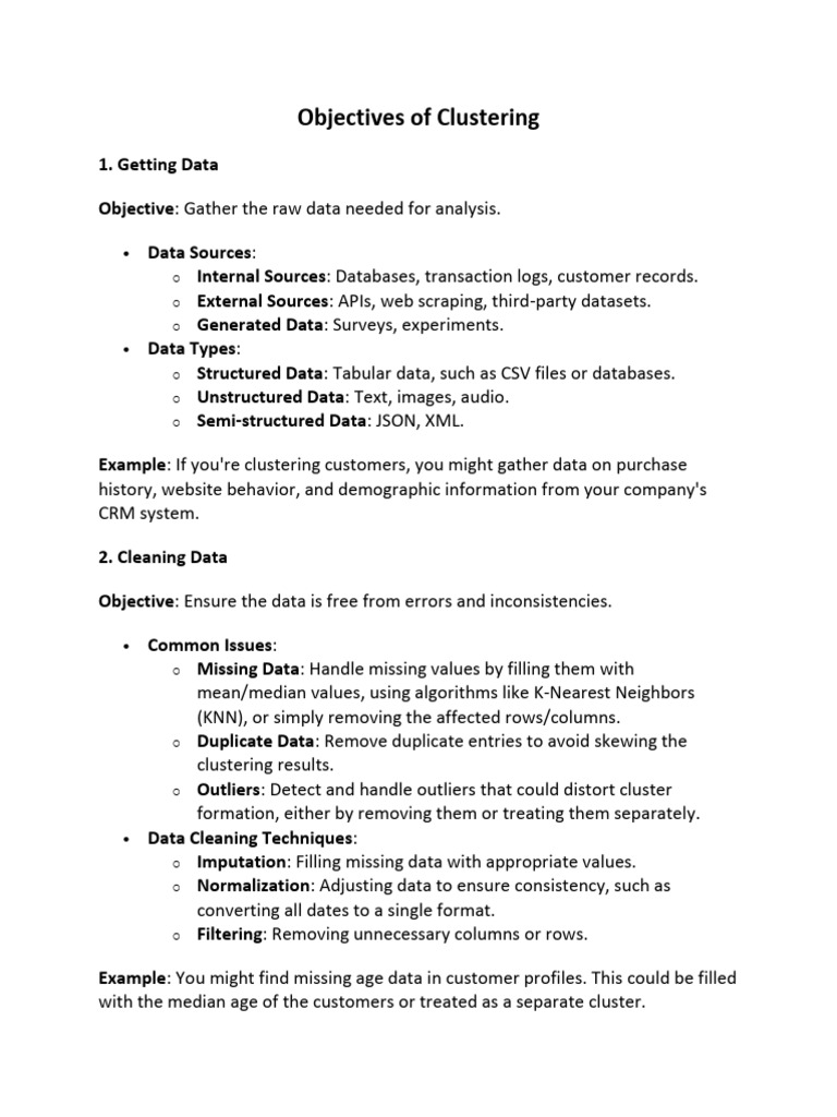 Objectives of Clustering | PDF | Cluster Analysis | Computers