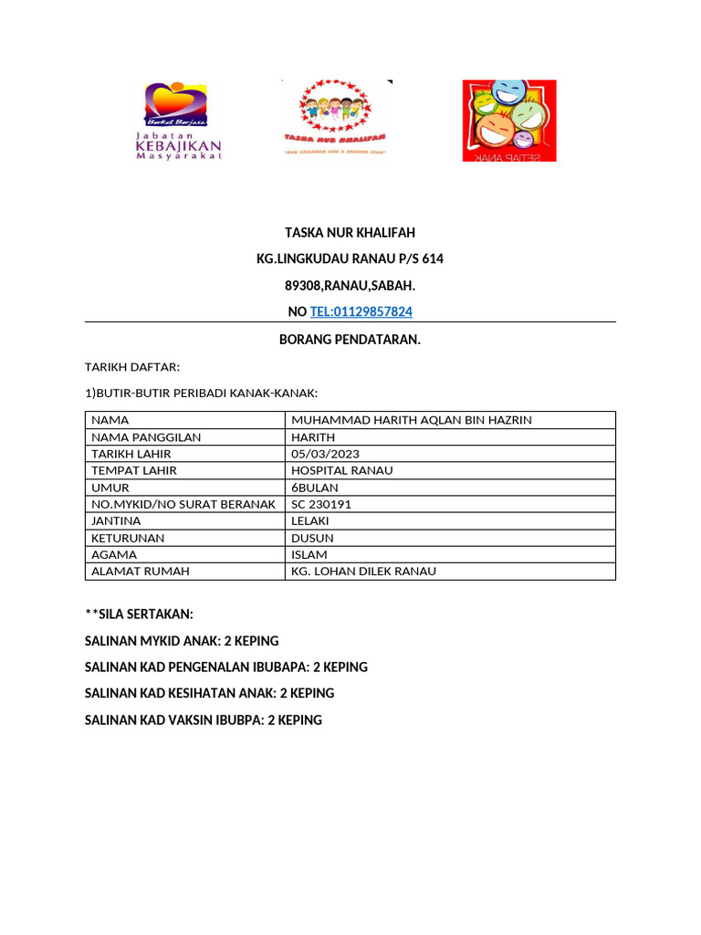 BORANG 2022 TNK (1) | PDF