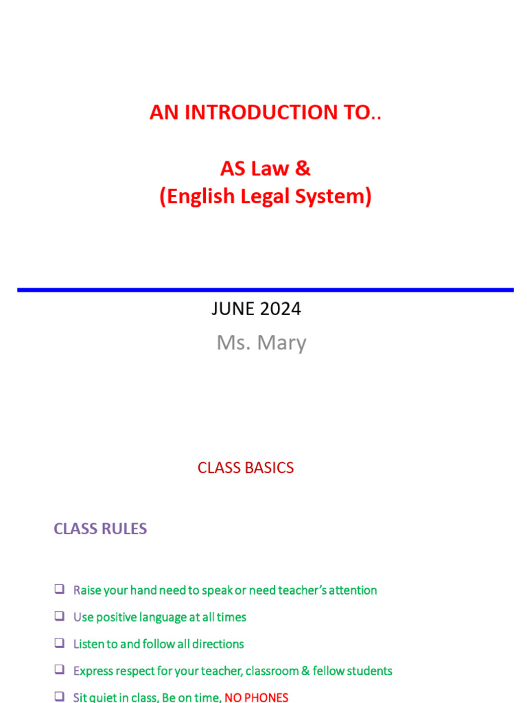 Chap 0 Introduction To Law | PDF