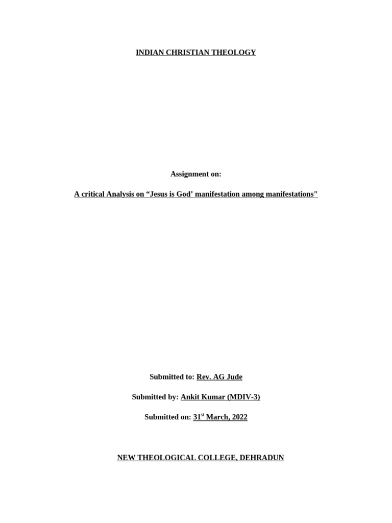 Indian Christian Theology | PDF