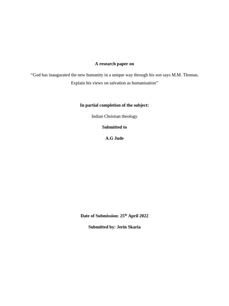 God Has Inaugurated The New Humanity in A Unique Way Through His Son ...