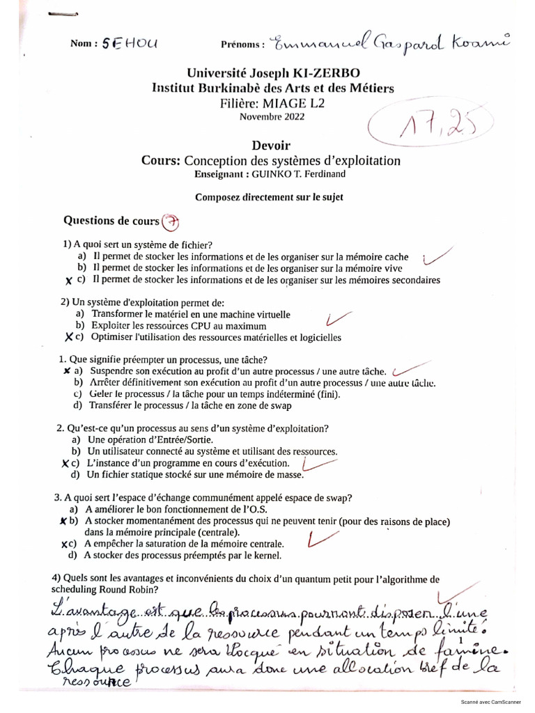 Devoir de CSP 2022 | PDF
