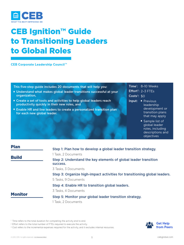 CEB Ignition™ Guide To Transitioning Leaders To Global Roles | PDF ...