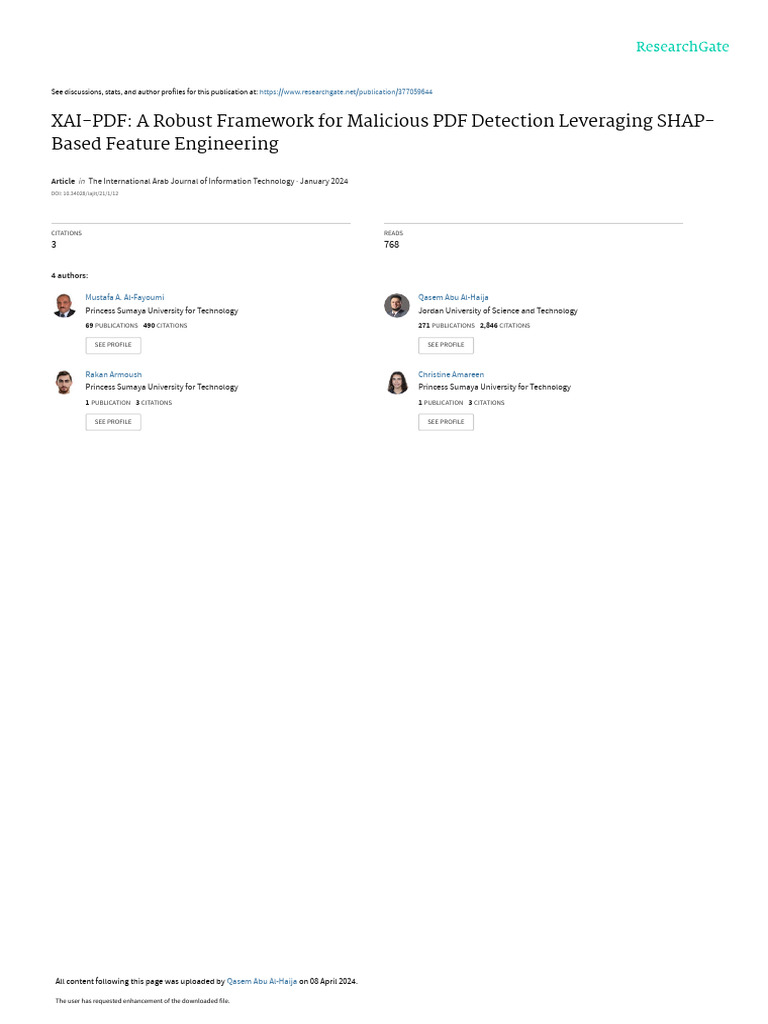 XAI PDF A Robust Framework For Malicious PDF Detection Leveraging SHAP Based Feature Engineering ...