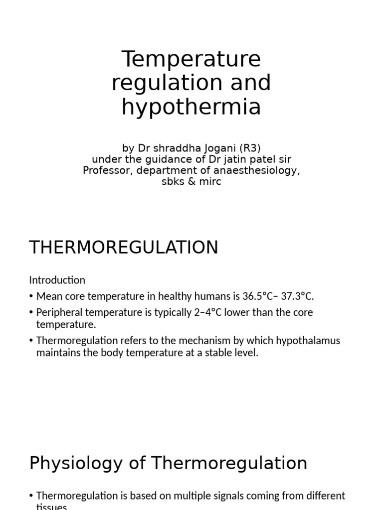Thermoregulation - Hypothermia | PDF | Thermoregulation | Science & Mathematics