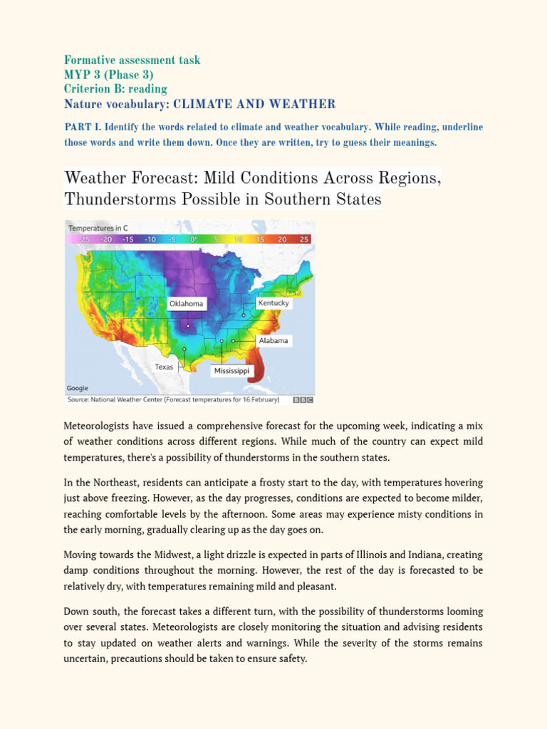 Formative Task Vocabulary Nature | PDF