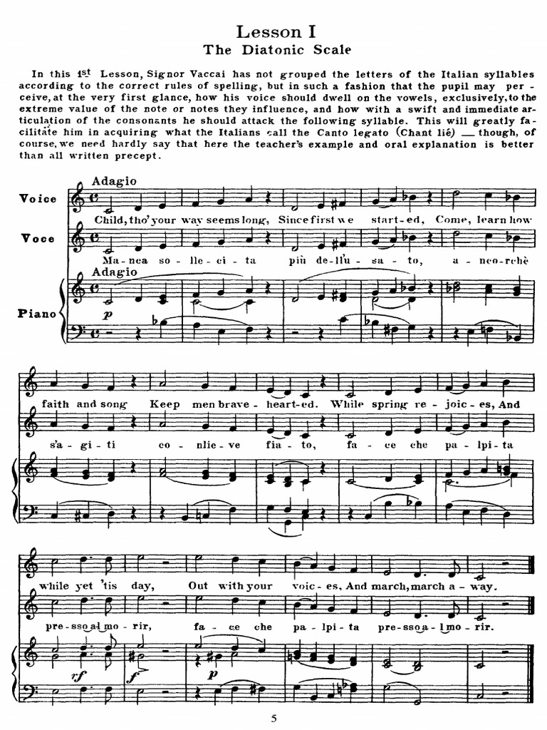 Vaccai Lesson 1 | PDF