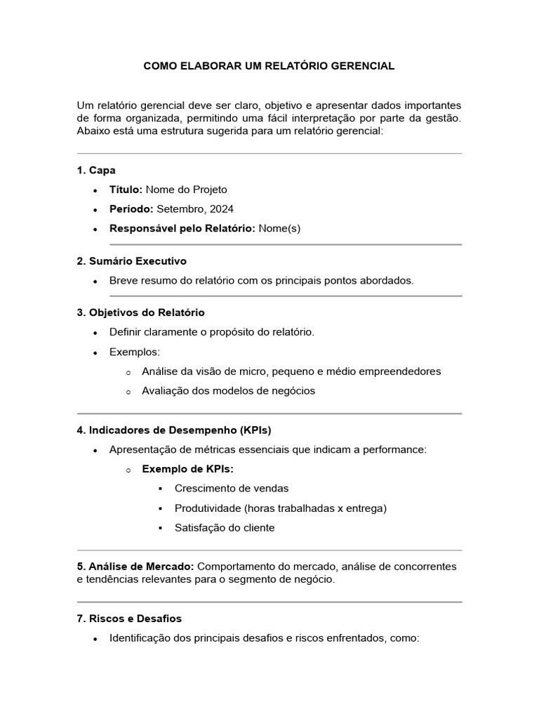 Como Elaborar Um Relatório Gerencial | PDF