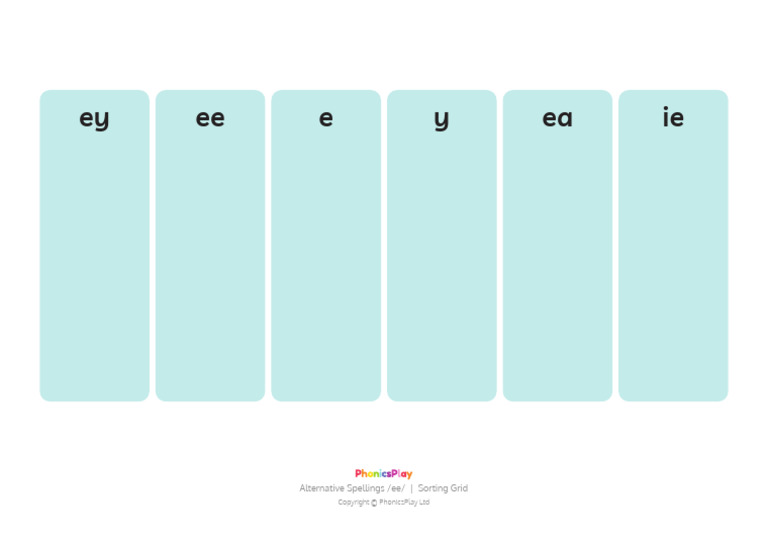 Phonics Ee Sorting Grid | PDF