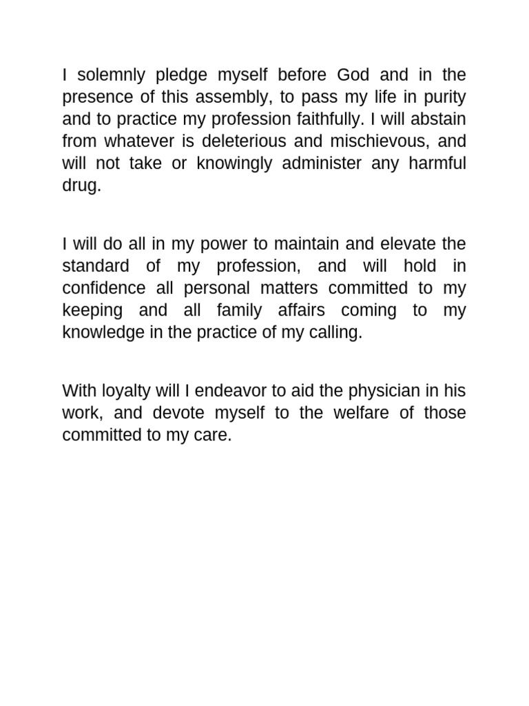 Florence Nightingale Pledge | PDF