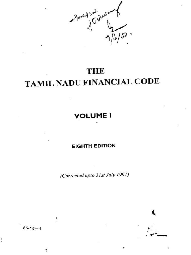 12 Tamil Nadu Financial Code - Volume I | PDF