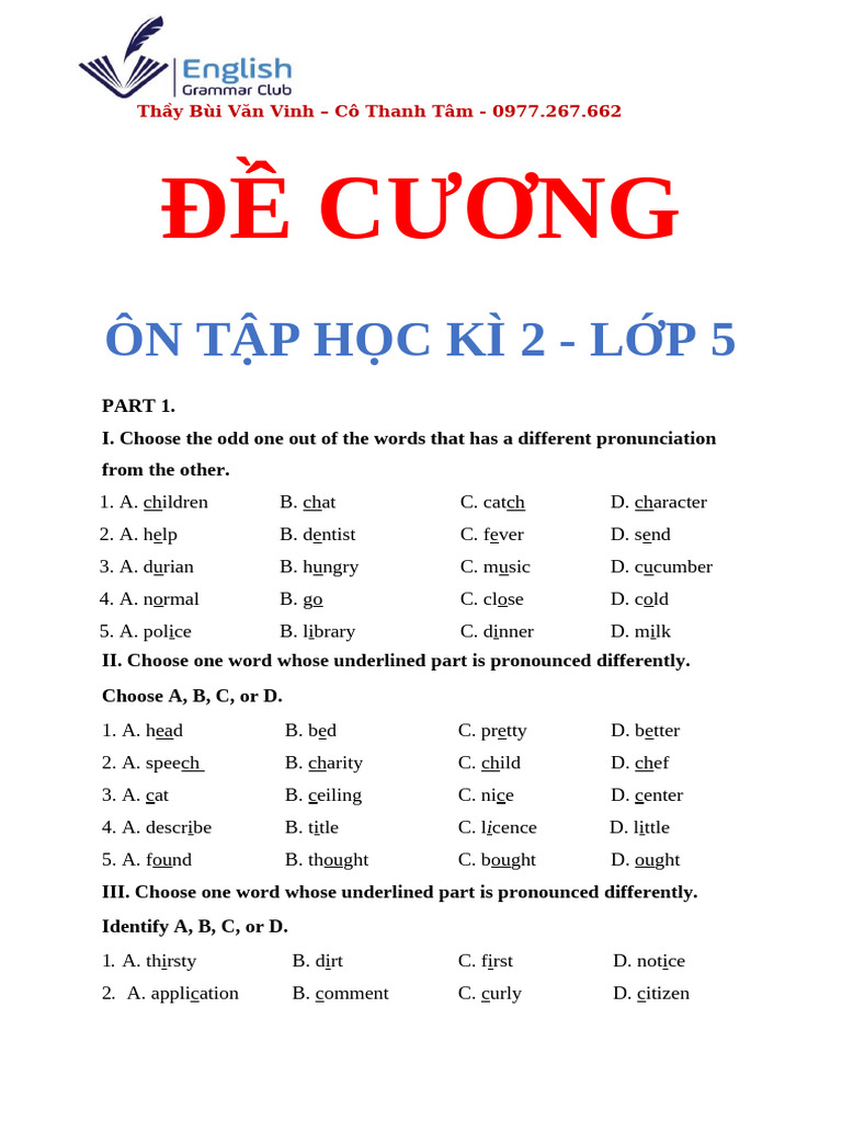 De Cuong HK 2 - l5 - Bui Van Vinh | PDF