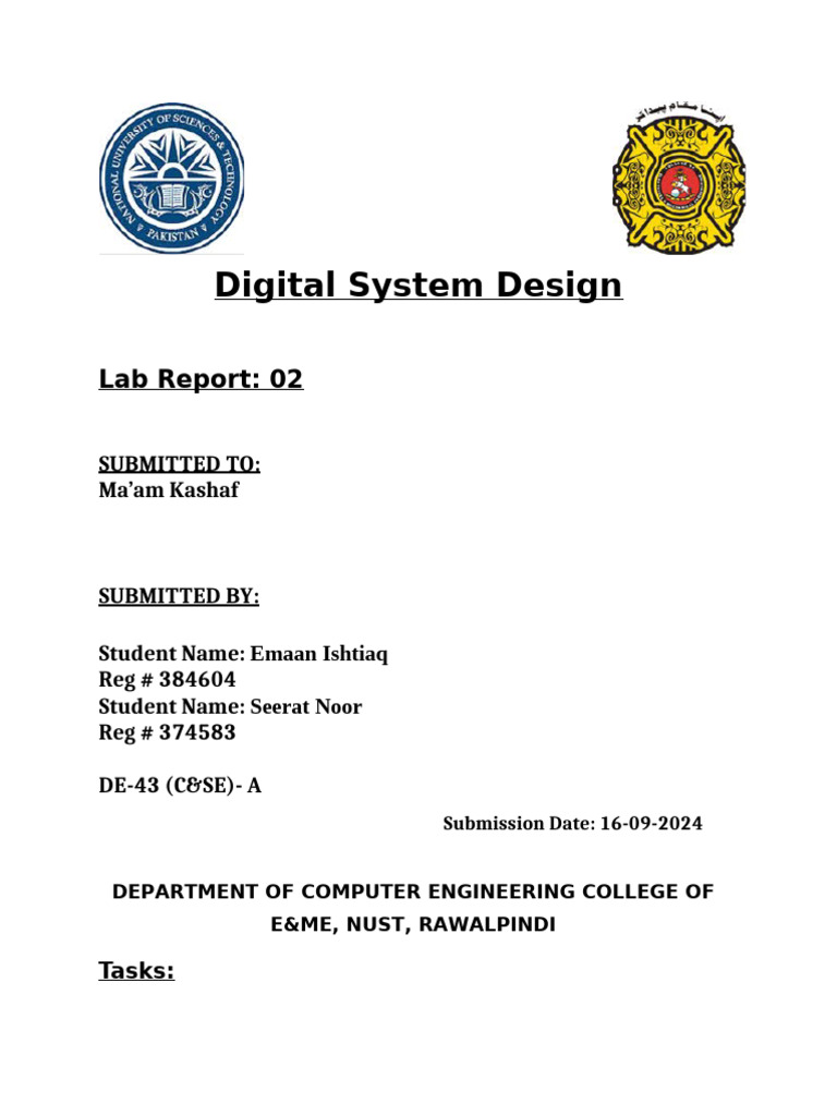 Emaan Ishtiaq DSD Lab 2 | PDF