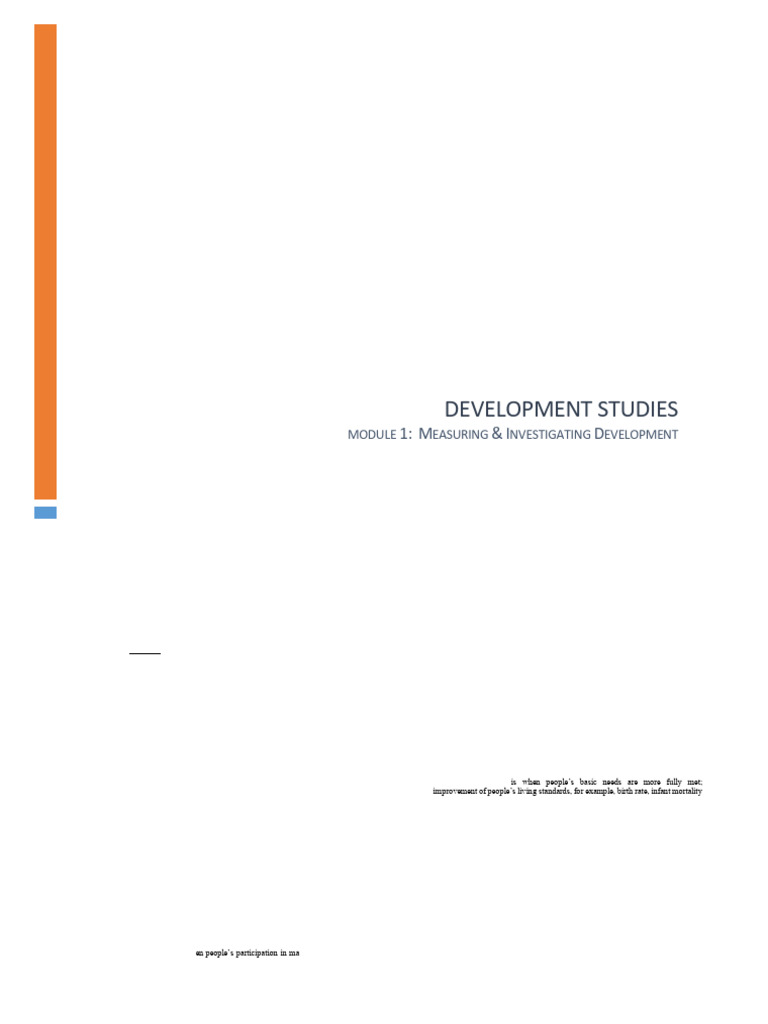 Module 1 Development Studies Paper 1 | PDF | Infant Mortality ...