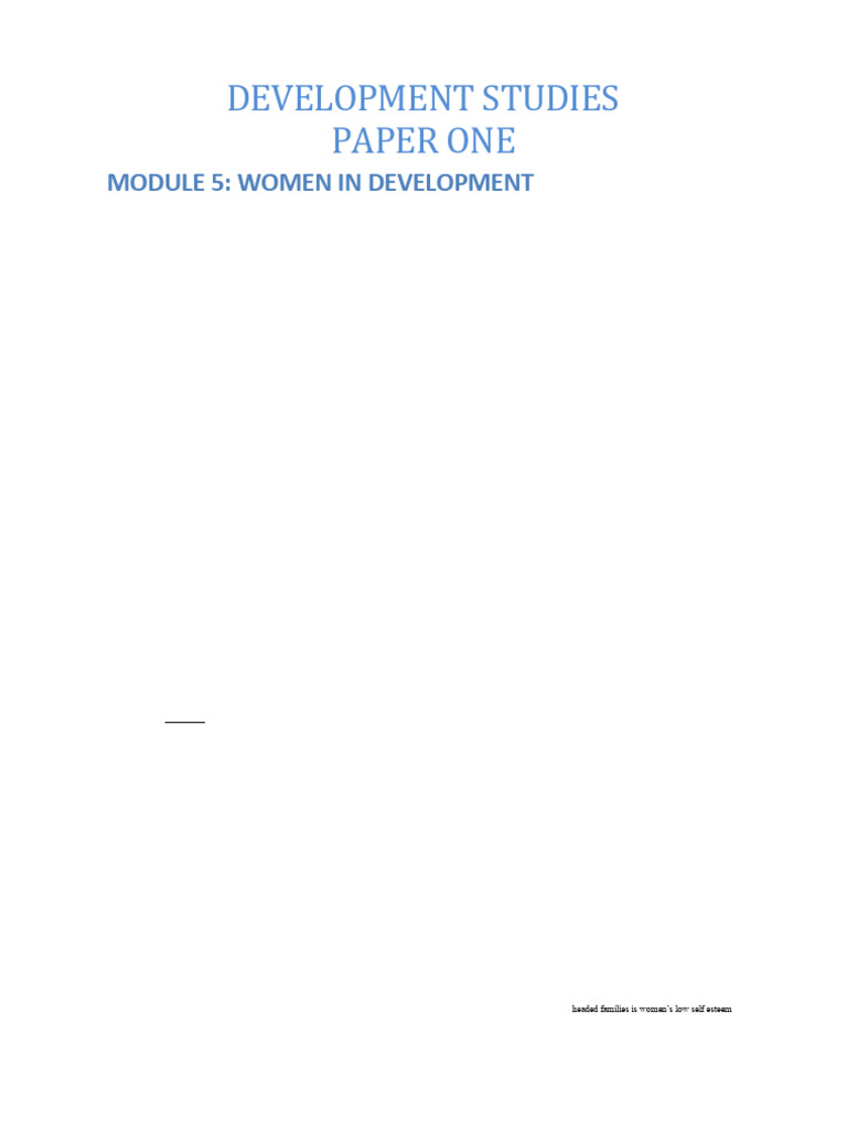 Module 5 Development Studies Paper 1 | PDF