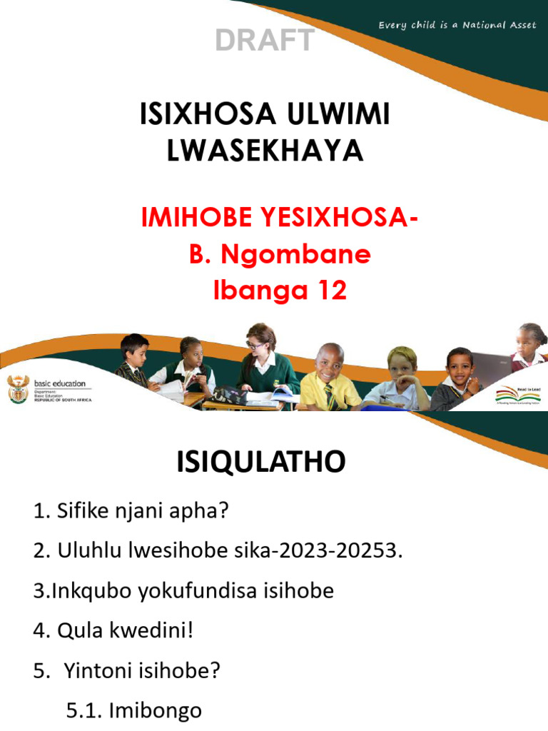 IsiXhosa HL Poetry GR 12 | PDF