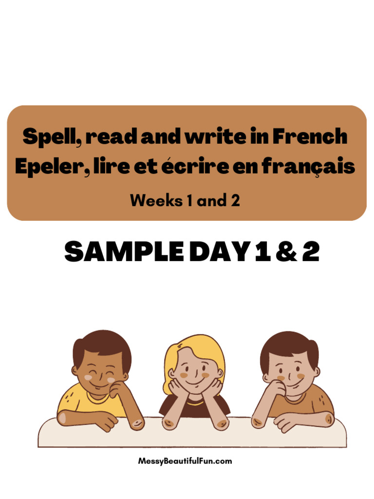 Spell, Read and Write in French Epeler, Lire Et Écrire en Français | PDF