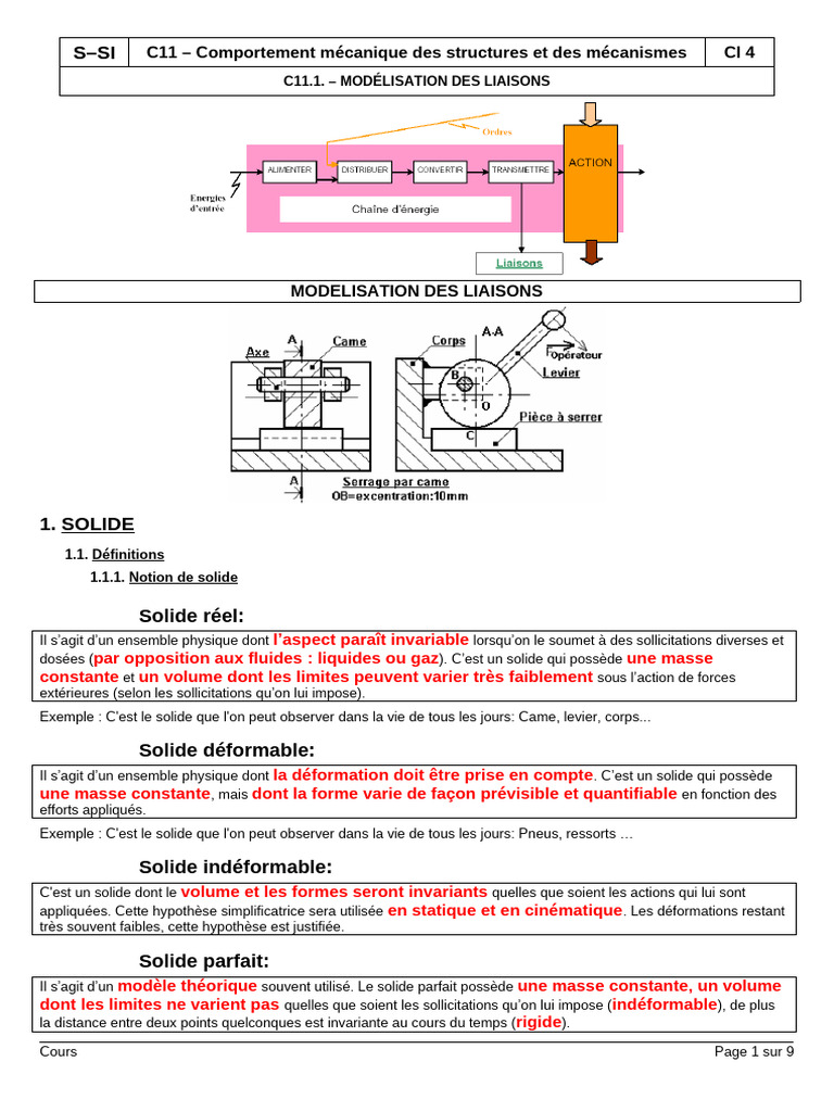 Modélisation Liaisons PROF | PDF