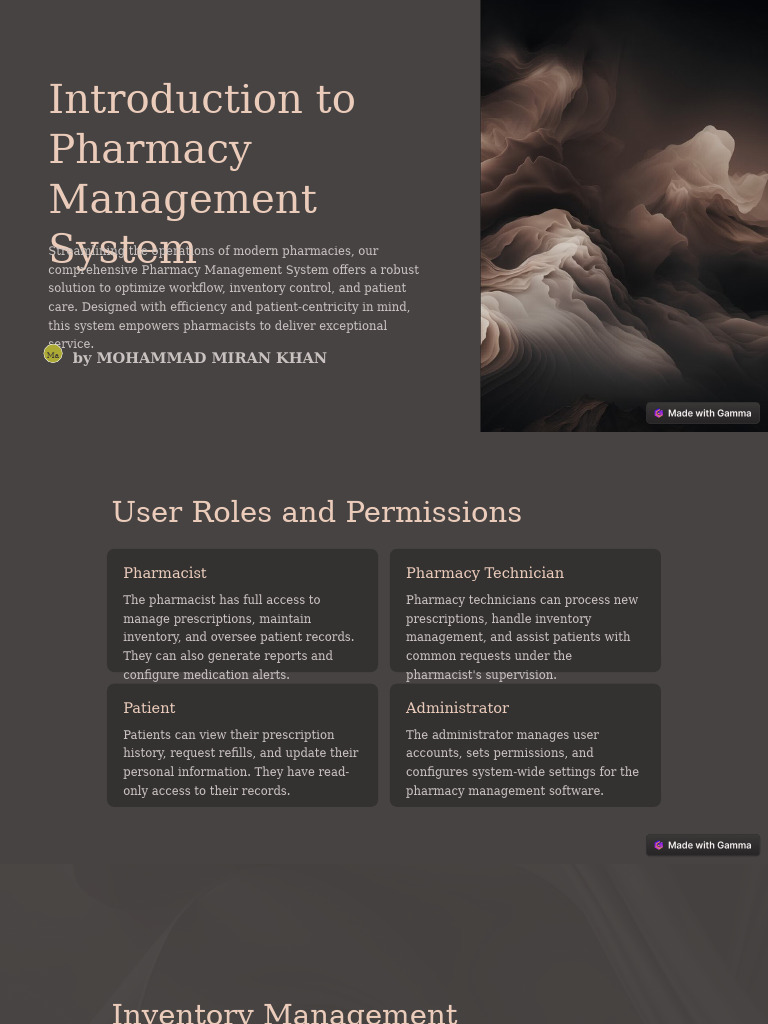 Introduction To Pharmacy Management System: by Mohammad Miran Khan | PDF