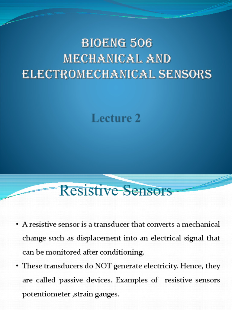 Overview of Mechanical Sensors | PDF | Capacitor | Electrical ...