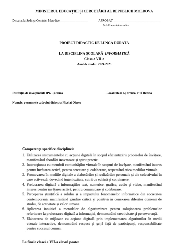 Clasa 7 Informatica | PDF