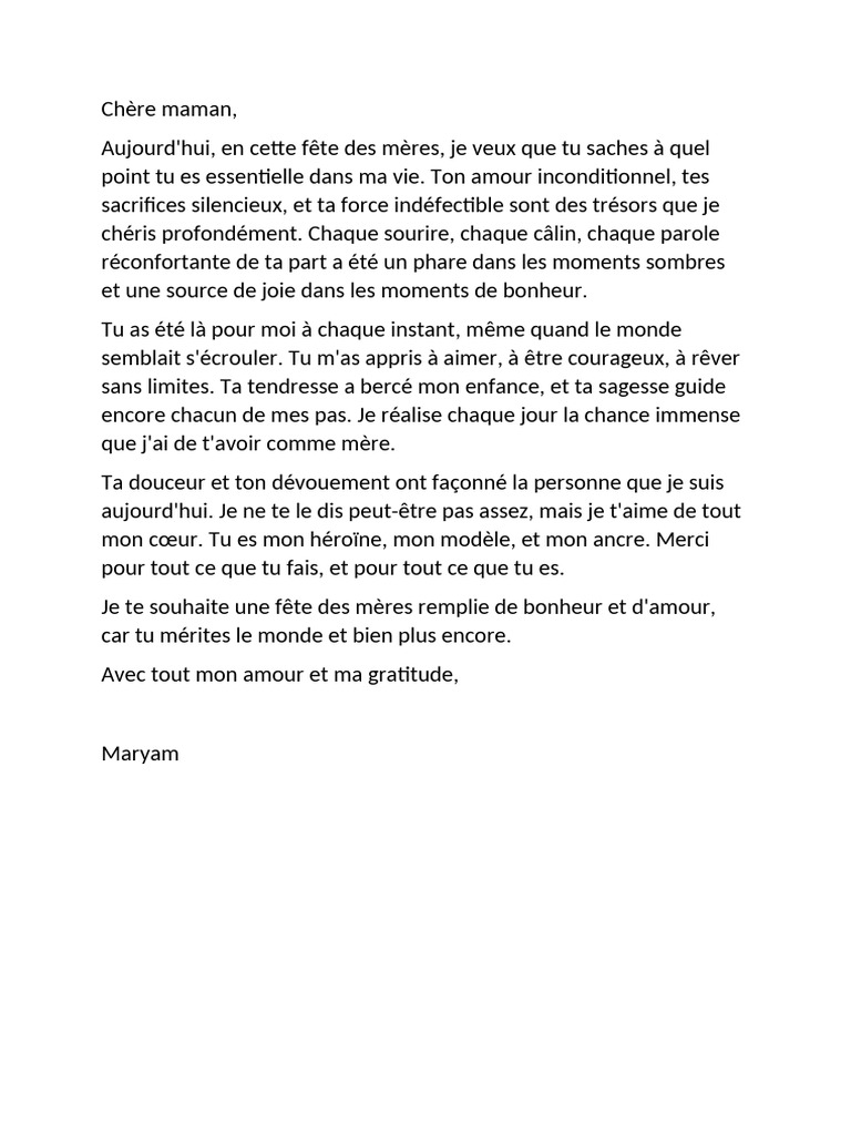 Chère Maman | PDF