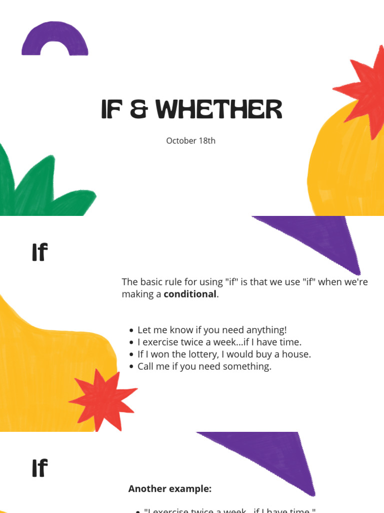 If vs Whether | PDF
