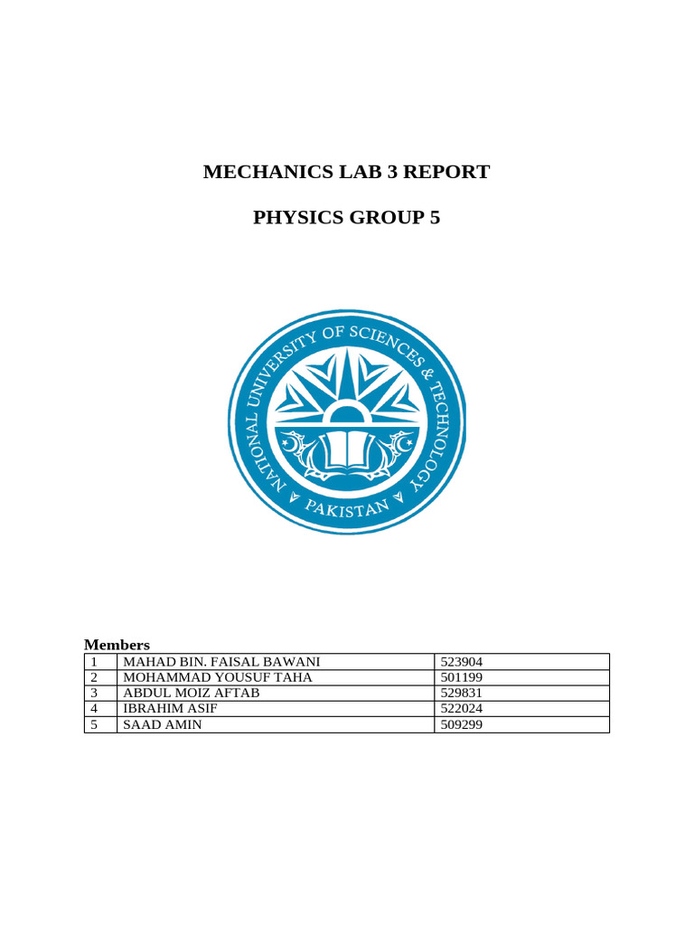 Mechanics Lab 3 Report | PDF