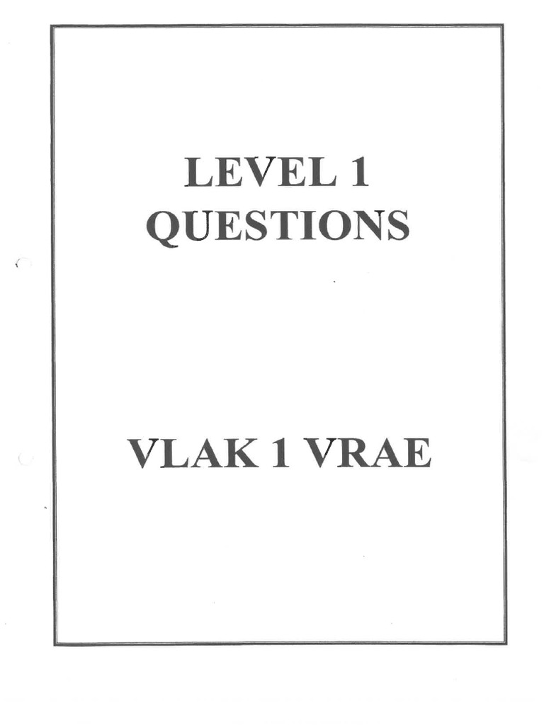 Grade 12 Level 1 Afrikaans Questions | PDF