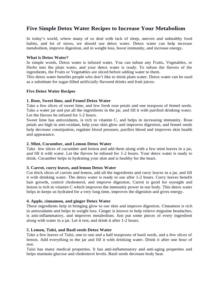 Detox Water - v2 - 10042023 | PDF