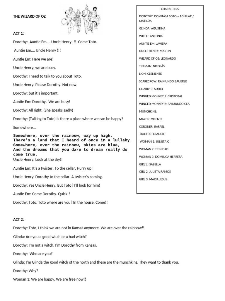 THE WIZARD OF OZ script | PDF