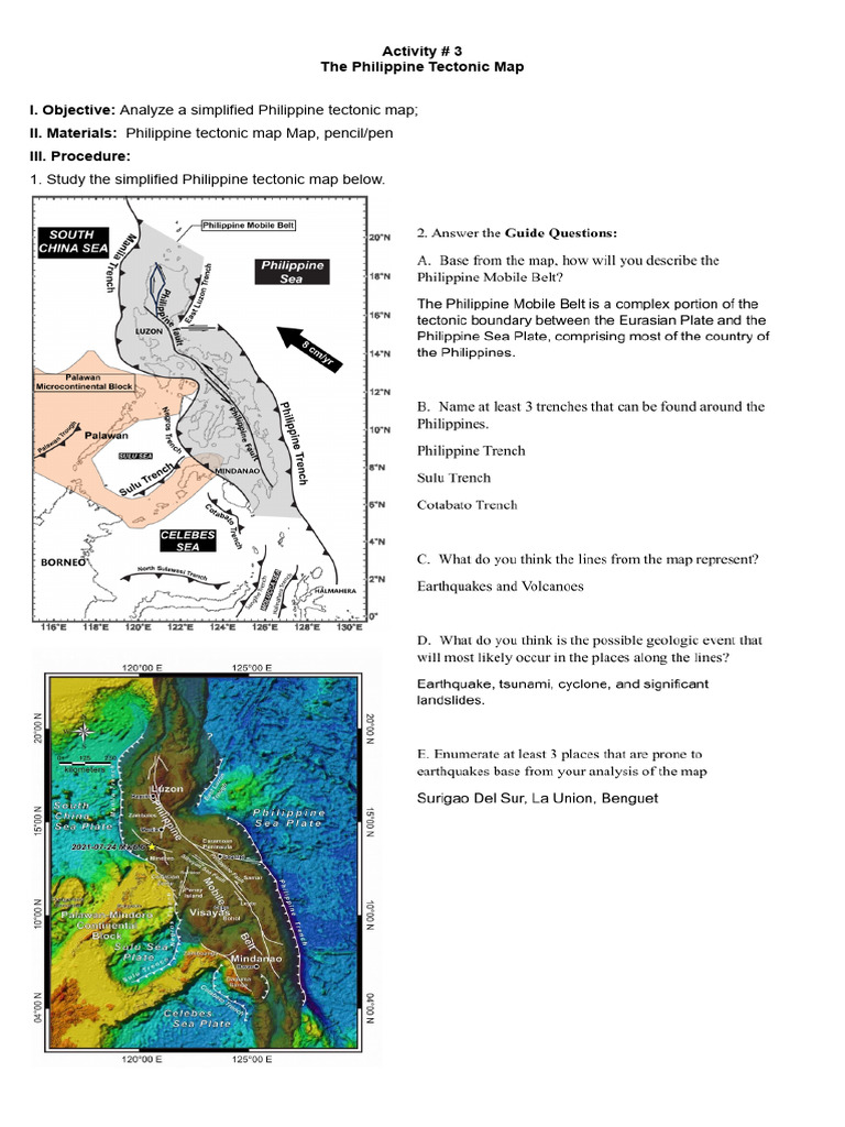 Activity 3 - Tectonic Map | PDF