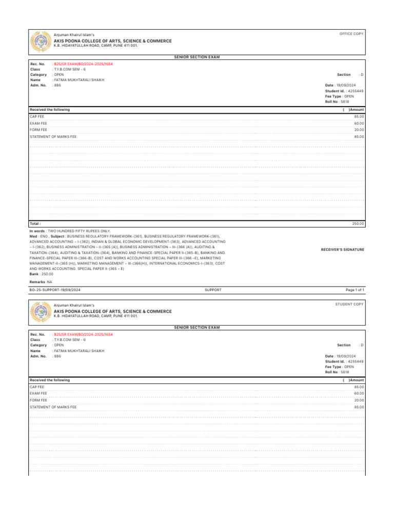 Receipt Format | PDF