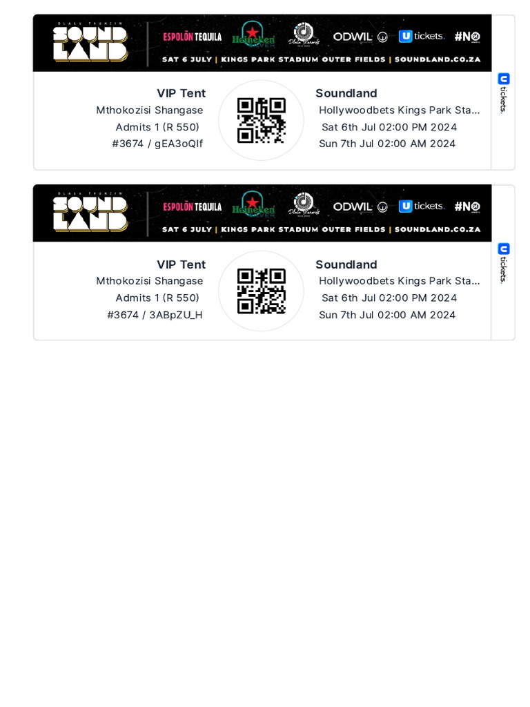 Soundland Tickets | PDF