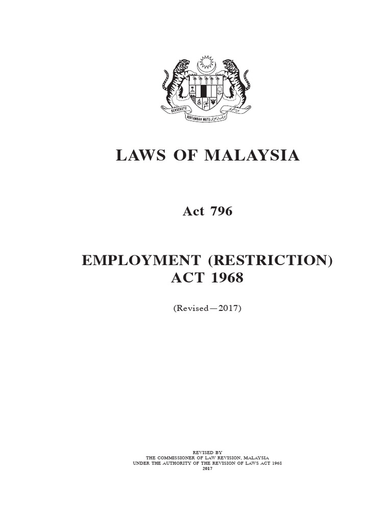 Employment (Restriction) Act 1968 | PDF