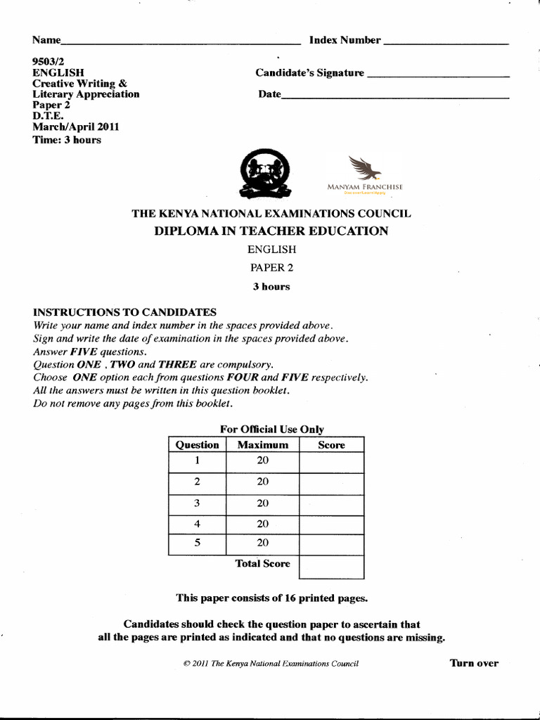 9503 2 English 2011 | PDF