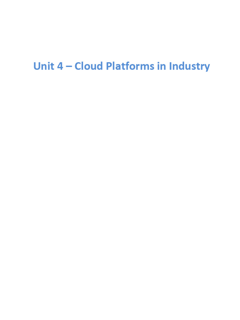 Unit 4-Cloud-Platforms-In-Industry | PDF