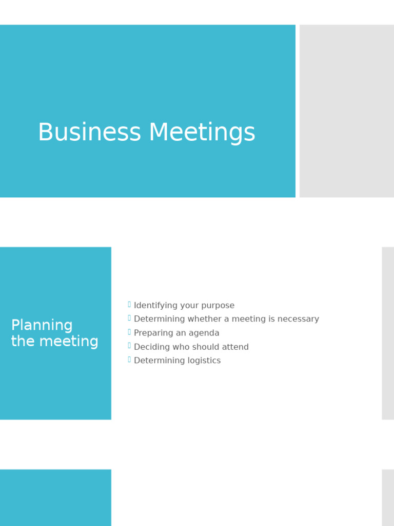 Business Meetings | PDF