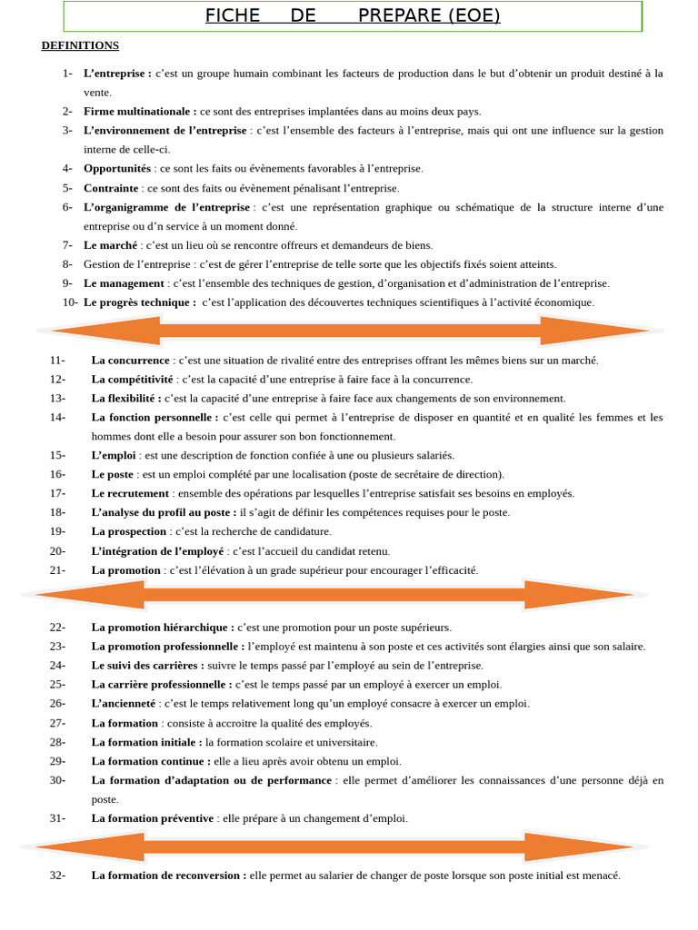 Fiche de Prepas | PDF