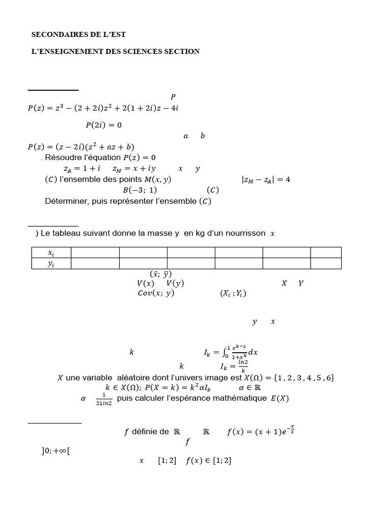 Epreuve Zéro MATHS BAC D 2024 | PDF