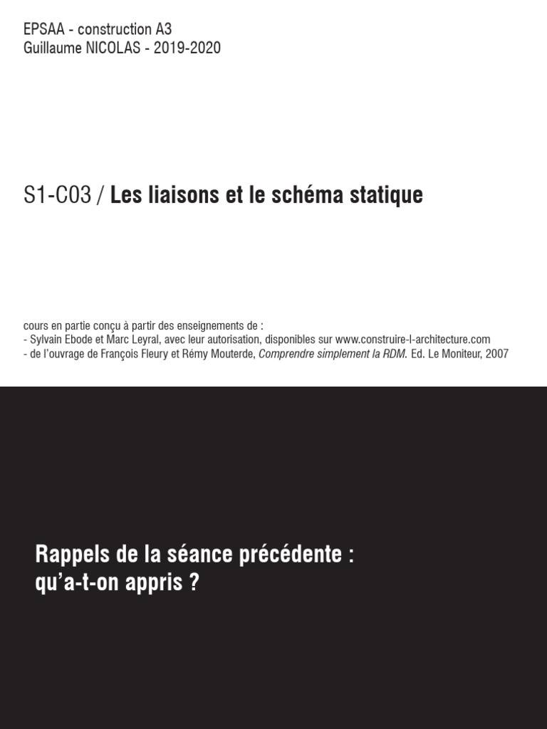 S1 C03 Schéma Statique DIAPO - 2019 | PDF