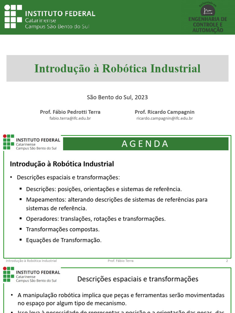 Slides - ROB - 04 - Transformações | PDF
