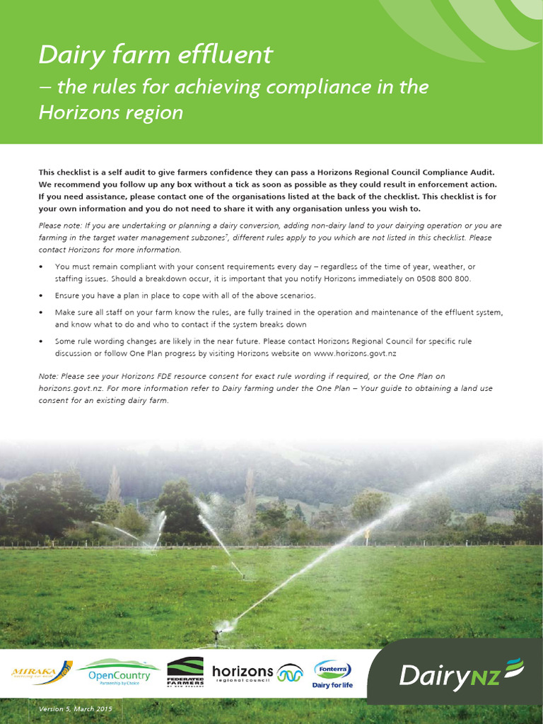 Effluent-Pub Compliance Checklist Horizons | PDF