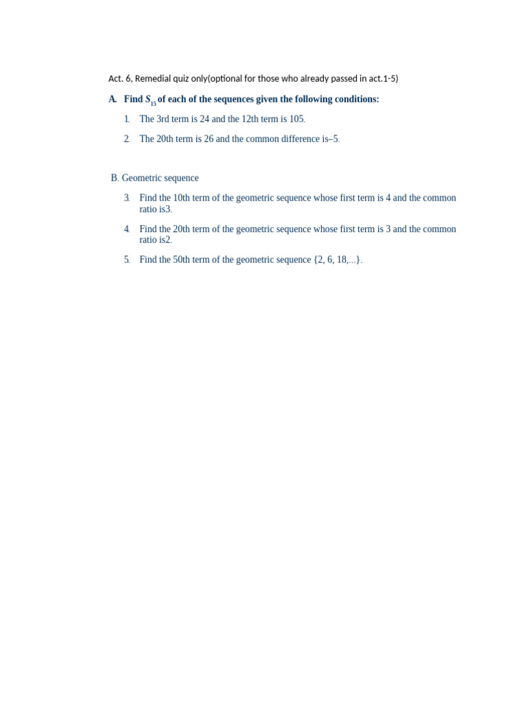 Act. 6 (Remedial Quiz) | PDF
